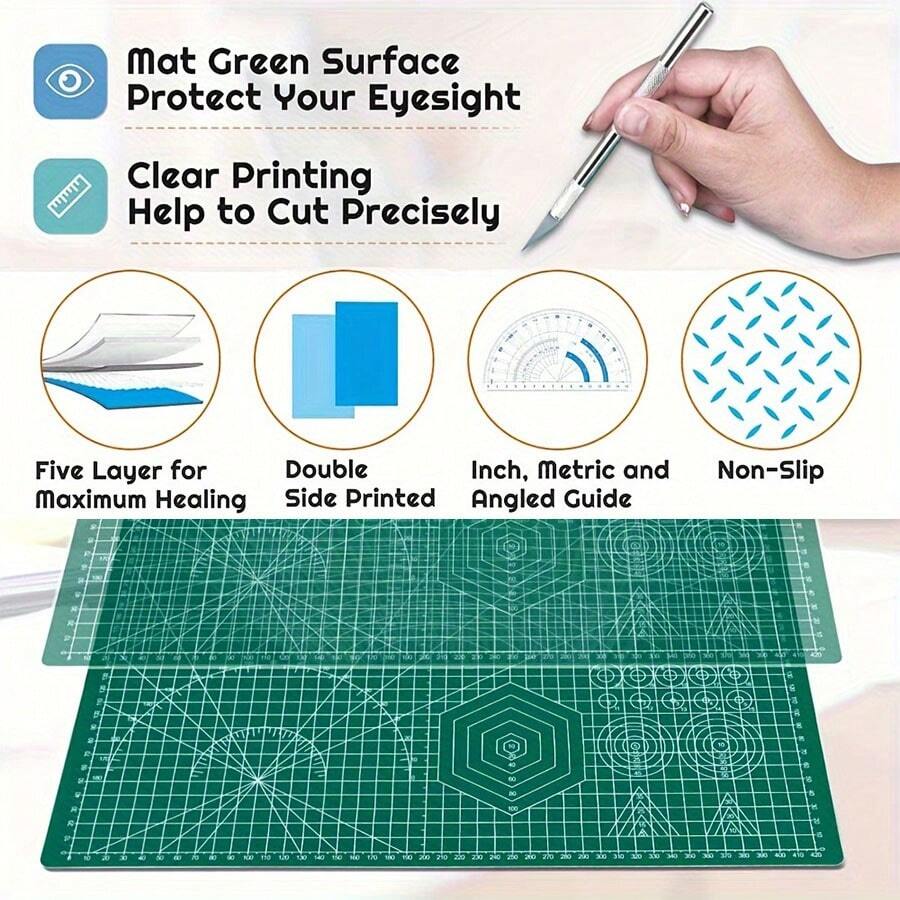 1pc A5/A4/A3 Self-Healing Rotating Sewing Cutting Mat, Double-Sided ...