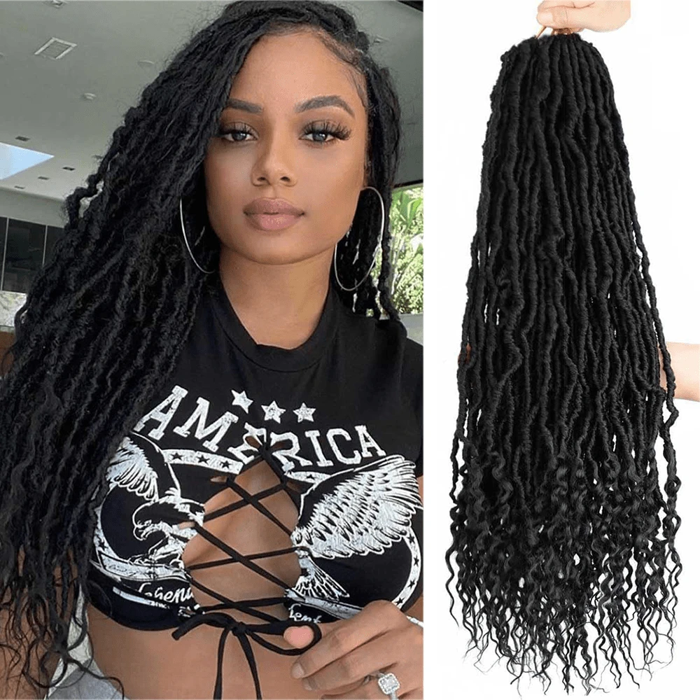 1/3/8 Packs Faux Locs Crochet Hair Curly Ends 14/18/24 Inch Soft Locs ...