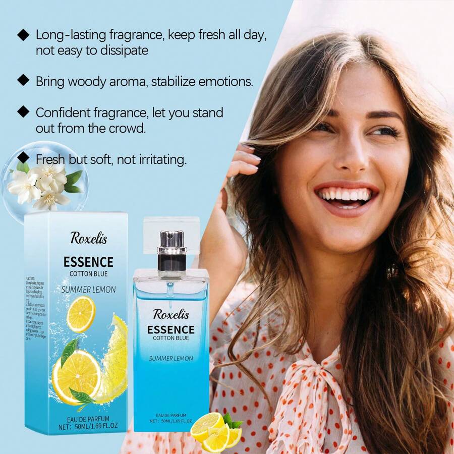 Essence Cotton Blue Summer Lemon Eau De Parfum, Long-Lasting Freshness ...