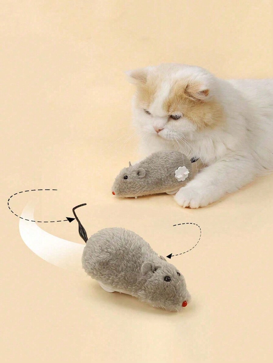Wind-Up Spring Plush Toy, Realistic Fake Mouse Can Run, Random Colors ...