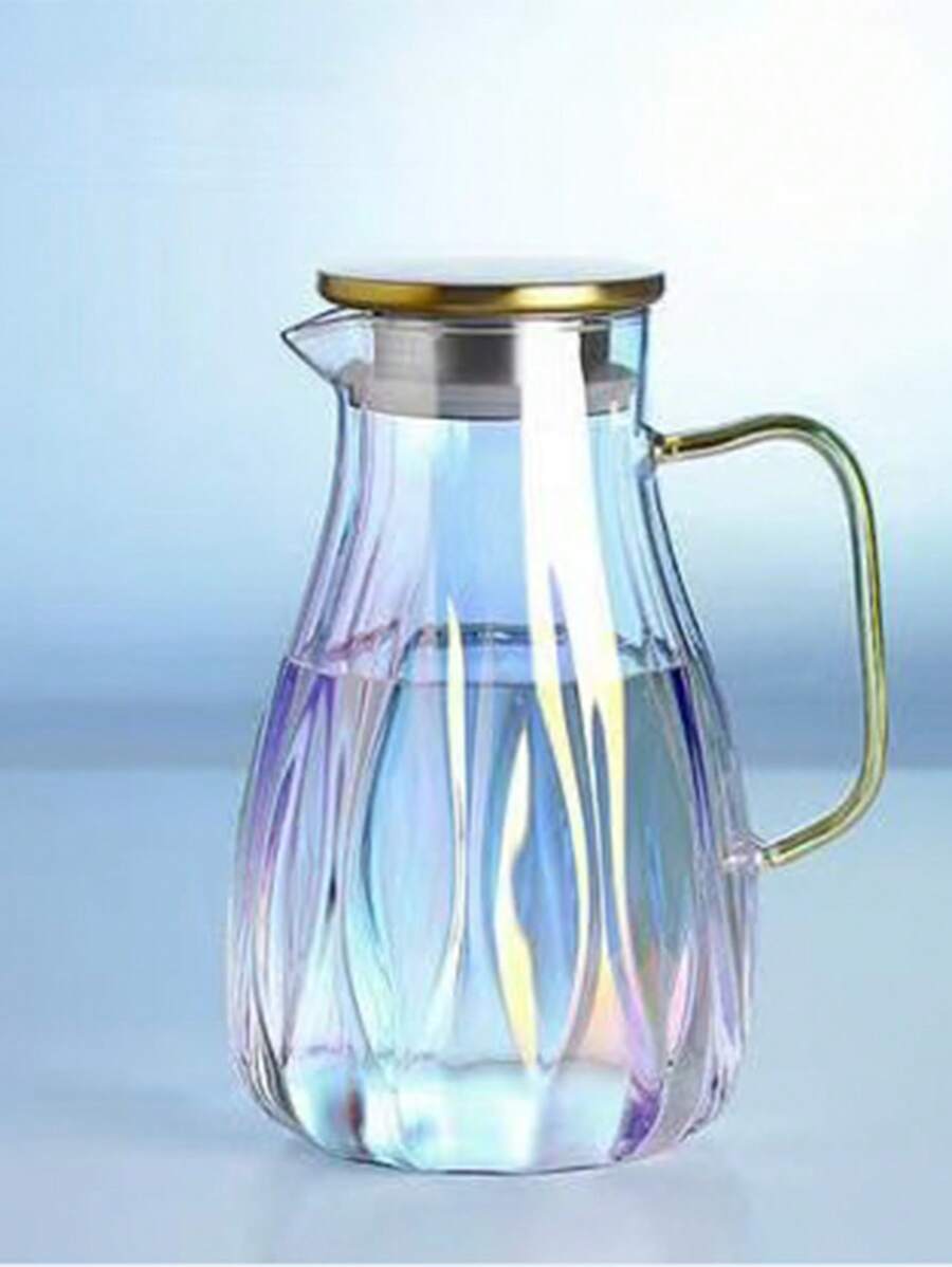 1pc Hammer Texture Glass Cold Water Pitcher, Amber Color Glass Juice ...