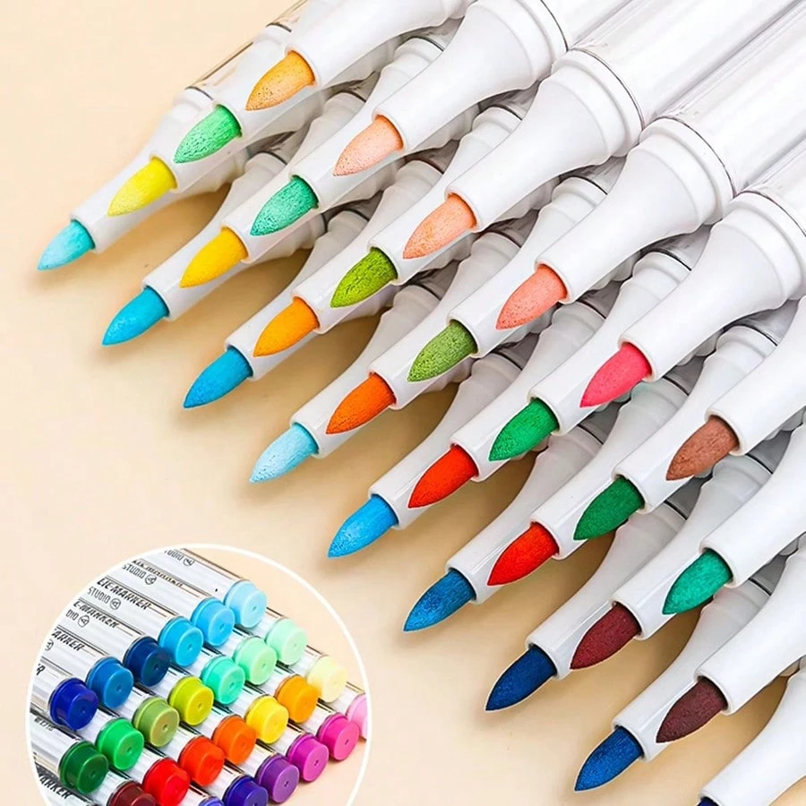Acrylic Paint Marker With Soft Brush And Nib, For Graffiti, Drawing ...