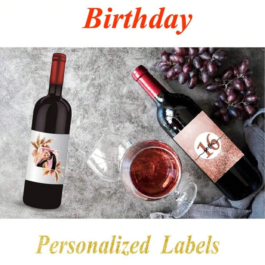 30pcs Custom Wine Bottle Labels,Custom Wine Bottle Labels Stickers Personalized,Custom Wine ...