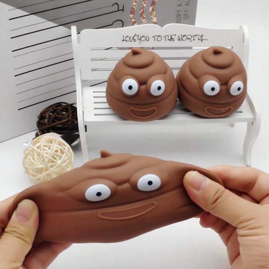 1pc Stress Relief Decompression Toys Poop Gadgets TPR Quirky Spoof Vent ...
