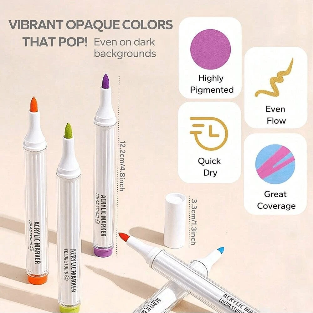 Pennarello con vernice acrilica, con morbido pennello e punta, per ...