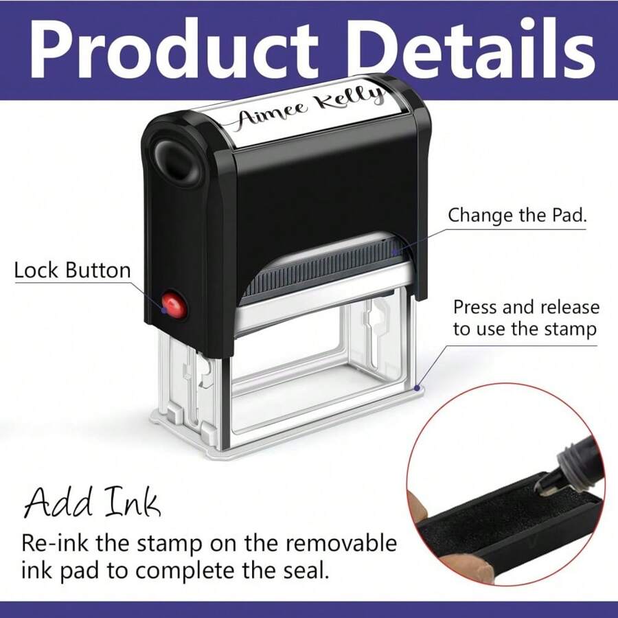 Custom Signature Stamp | Self Inking Personalized Name Stamp | Great ...