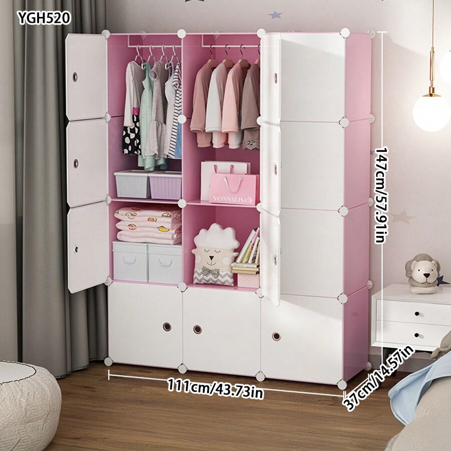 Plastic Storage Cabinet, Thick Reinforced Wardrobe Storage Racks ...