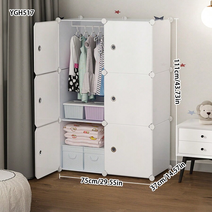 Plastic Storage Cabinet, Thick Reinforced Wardrobe Storage Racks ...
