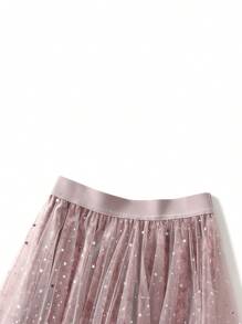 Women Irregular Tulle Tutu Skirt Casual Shiny Star Sequin Elastic Mesh ...