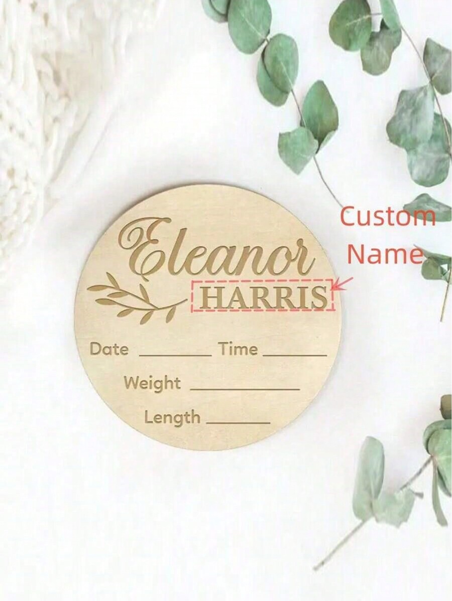 Personalised Baby Arrival Sign | Hello World My Name Is Sign L Engraved ...