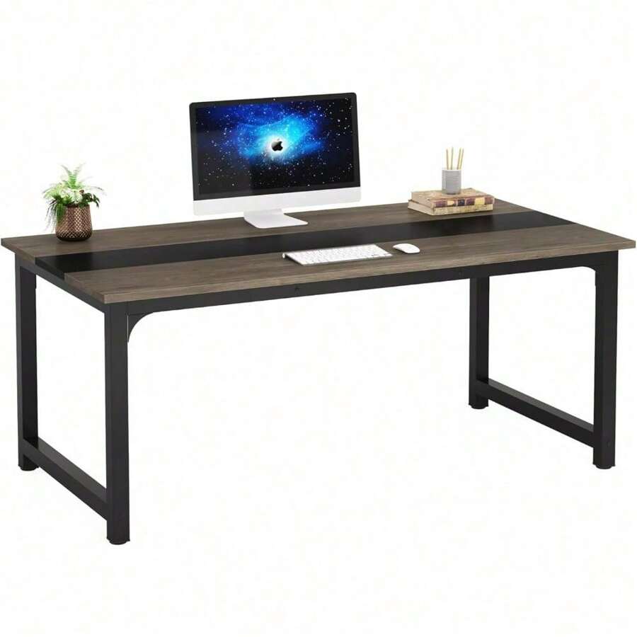 Tribesigns Computer Desk, 55 Inch Large Office Desk Computer Table ...