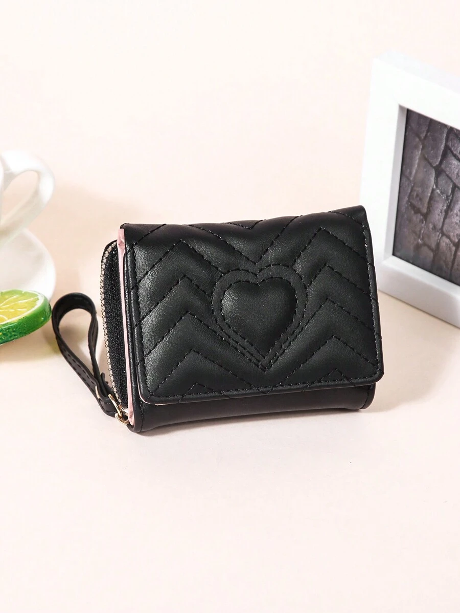 Multiple Layer Flap Tri-Fold Wallet With Chain Casual Daily Storage ...