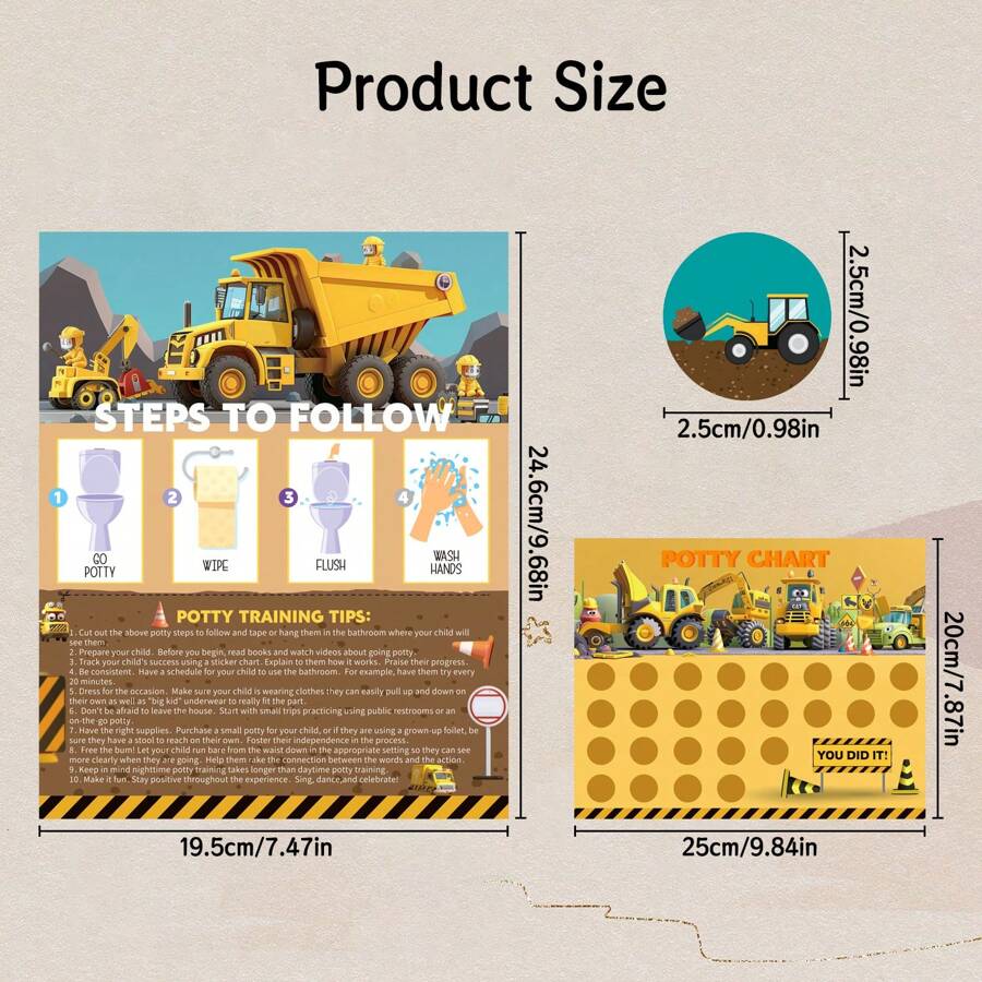 Construction Potty Training Sticker Chart Potty Chart Potty Training ...