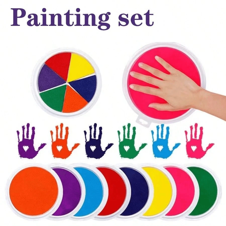 Art Painting Toy Set, DIY Sponge Painting Brushes And Stamps With Color ...