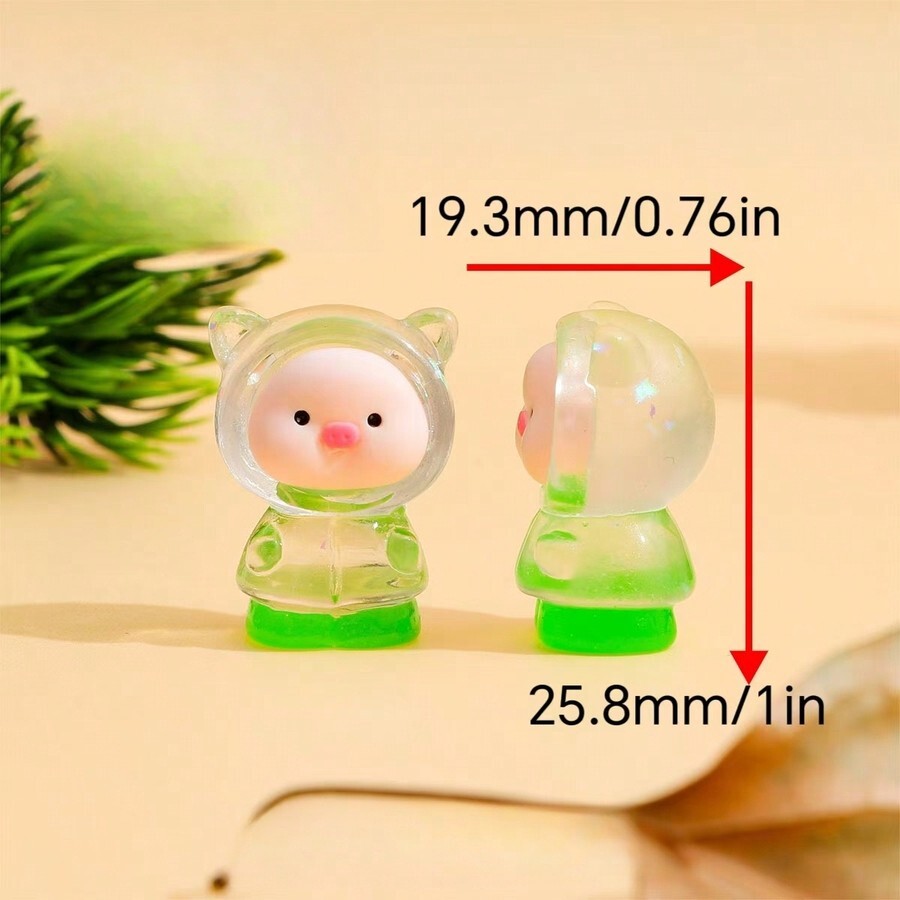 New Cartoon 3D Glow-In-The-Dark Transparent Pocket Pig Decorations, 8 ...