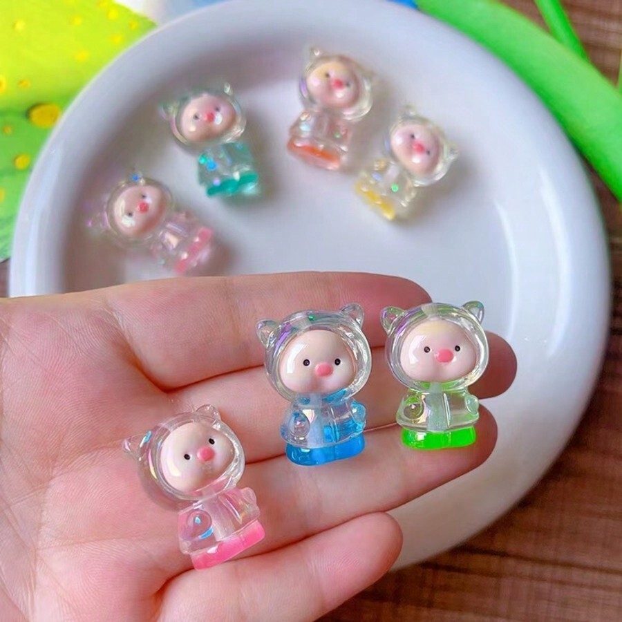 New Cartoon 3D Glow-In-The-Dark Transparent Pocket Pig Decorations, 8 ...