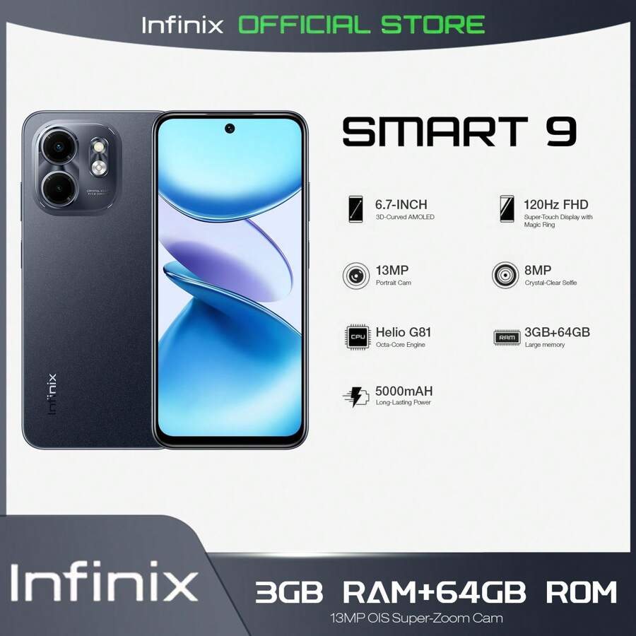 Infinix Infinix Smart 9 6.7inch Dual Sim 64GB 3GB RAM Global Version ...