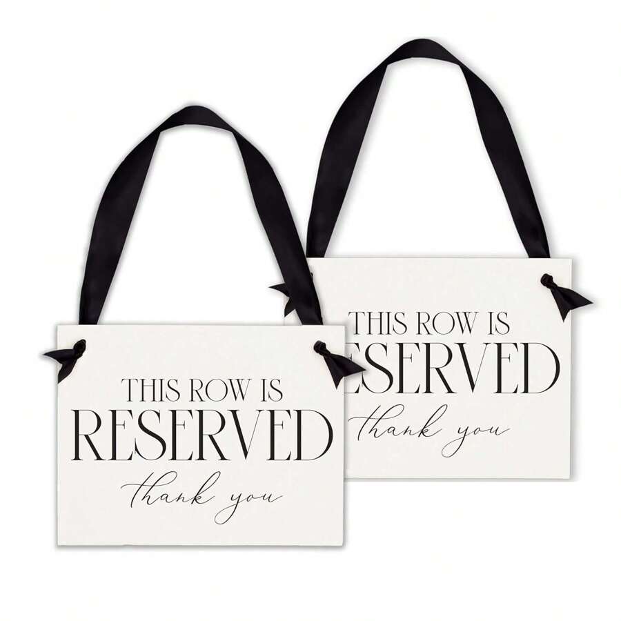 Reserved Row Banners For Wedding Ceremony Or Events - Blank Font On ...