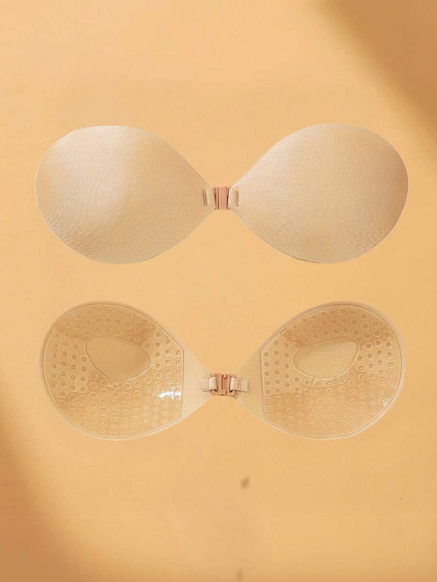 2 Pairs Push Up Adhesive Bras, Reusable Strapless Front Clasp Invisible ...