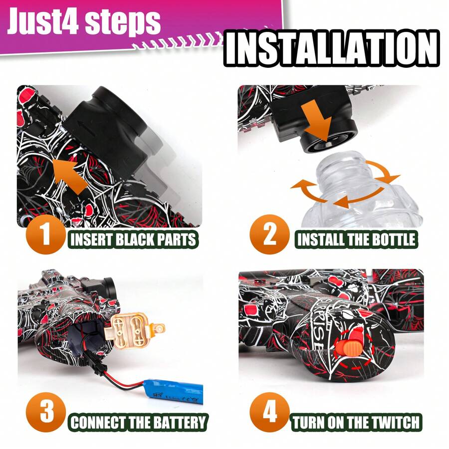 Electric Gel Ball Blaster, Rechargeable Gel Ball Splatter Toy With A ...