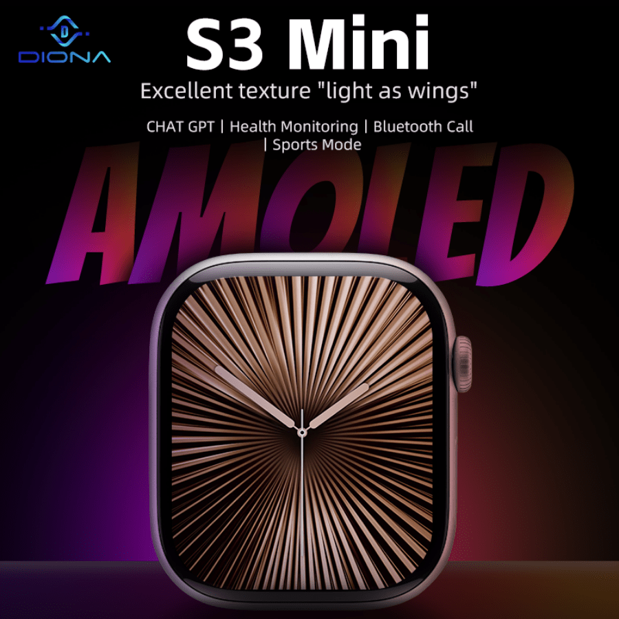 DIONA DIONA S3 MINI smartwatch quadrante quadrato nero argento supporta ...