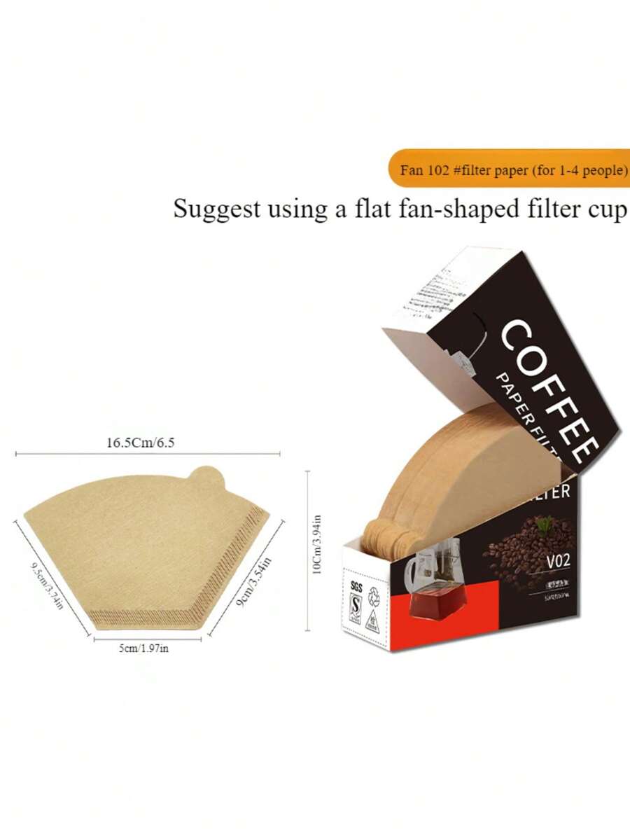 V02 Funnel Shaped Pour Over Coffee Filter Paper, Drip Coffee Hanging ...