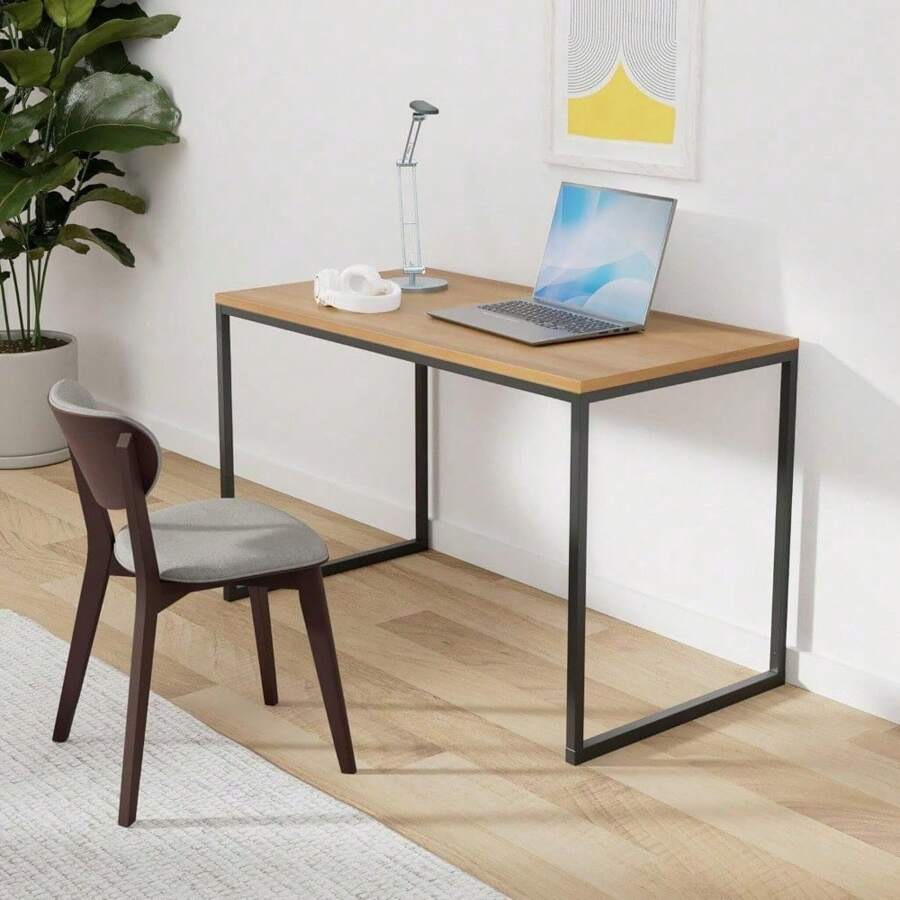 ZINUS Jennifer 55 Inch White Frame Desk, Computer Workstation, Office ...