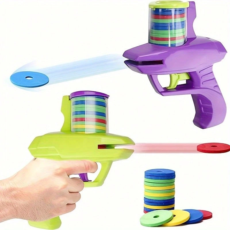 Foam Disc Launcher, Hand-Held Shooting Game Toy, Outdoor Backyard ...