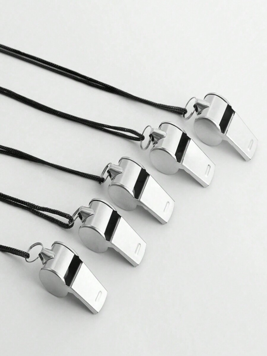 1 pieza Silbato deportivo de acero inoxidable con cordón, cordón para silbato para entrenadores ...