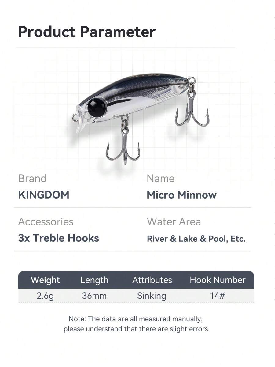 KINGDOM Leurre de pêche Kingdom New Micro Minnow 2,6 g 36 mm, leurre en ...
