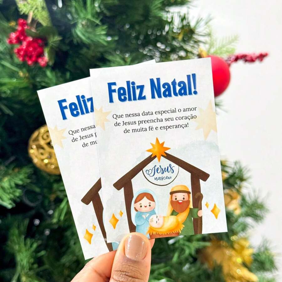 50 Christmas Leaflets Jesus Is Born - Ready For Delivery 7x10cm - Merry ...