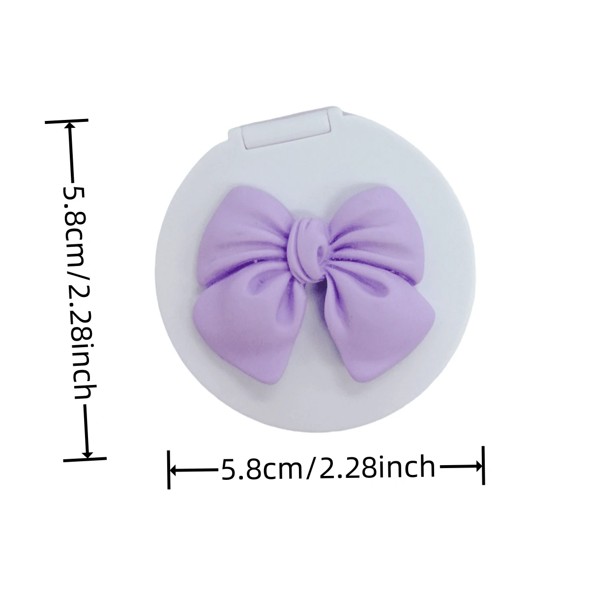 Creative Bow Flip Round Mirror With Adhesive Backing Ins That Can ...