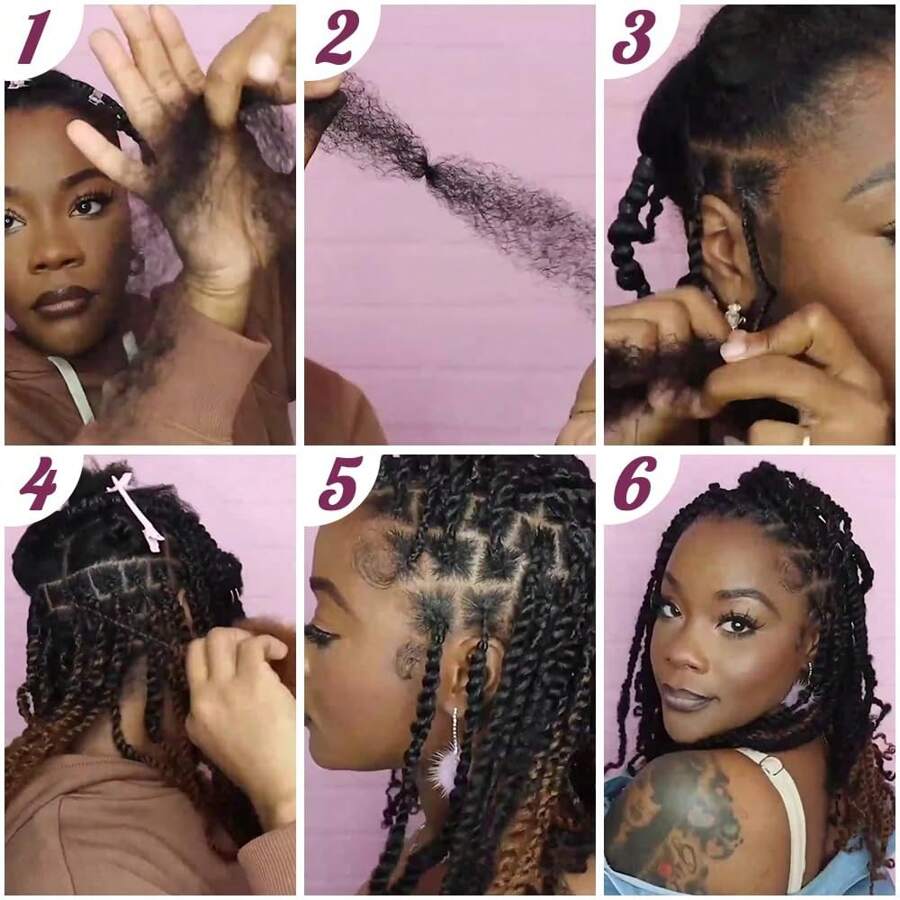 Extensions de cheveux synthétiques bouclés Afro Kinkys en vrac pour les ...