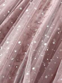 Women Irregular Tulle Tutu Skirt Casual Shiny Star Sequin Elastic Mesh ...