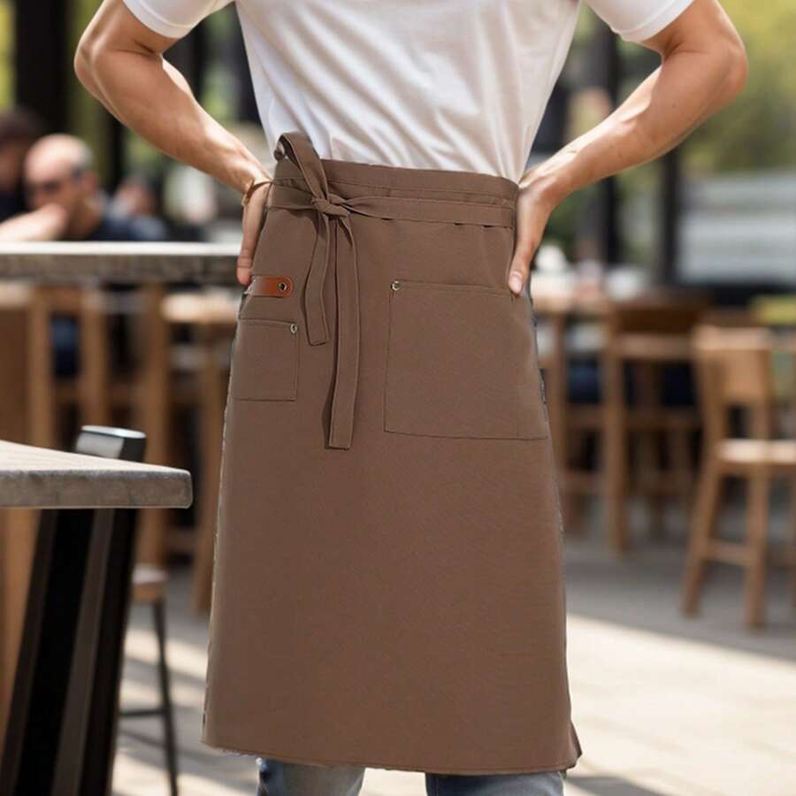 1pc Men's Canvas Apron - Waterproof, Extended Waist Ties And Reinforced ...