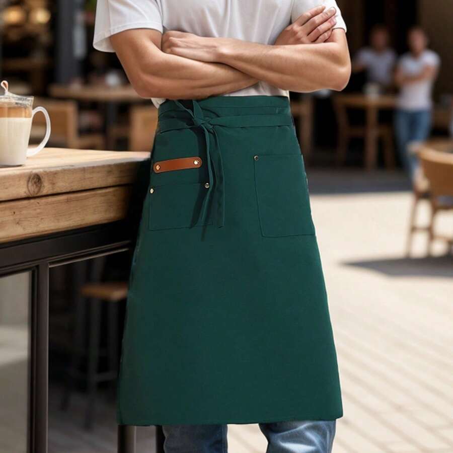 1pc Men's Canvas Apron - Waterproof, Extended Waist Ties And Reinforced ...