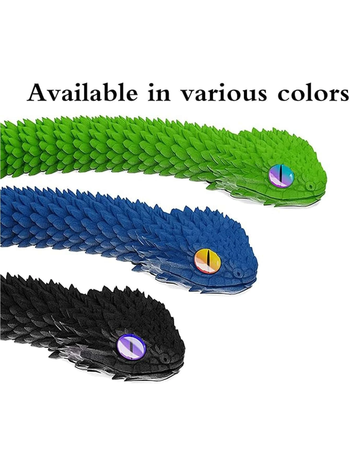 3D Printed Snake Viper Toy, 11.8 Inch Surprise Mystery Snake Finger Toy ...