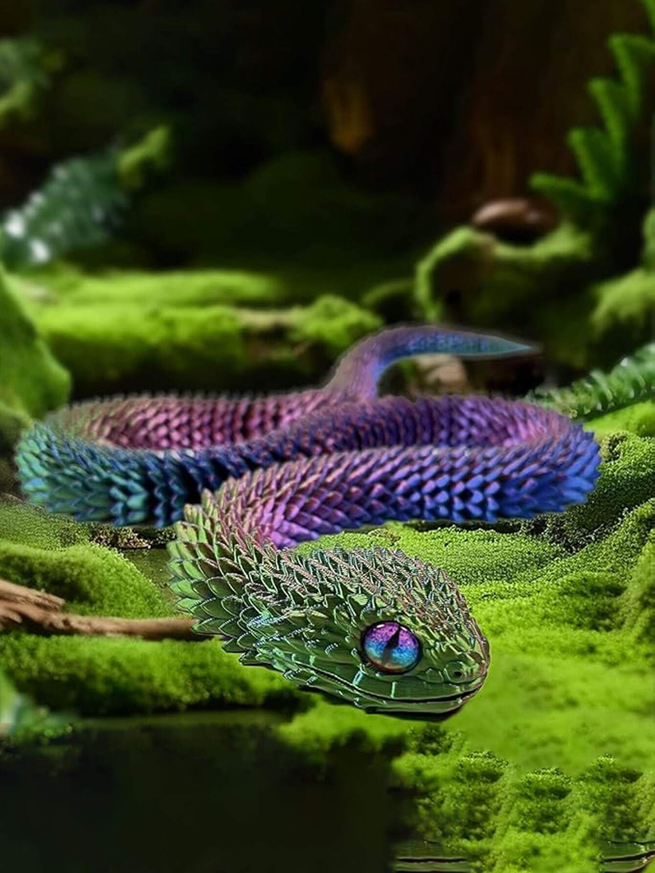 3D Printed Snake Viper Toy, 11.8 Inch Surprise Mystery Snake Finger Toy ...