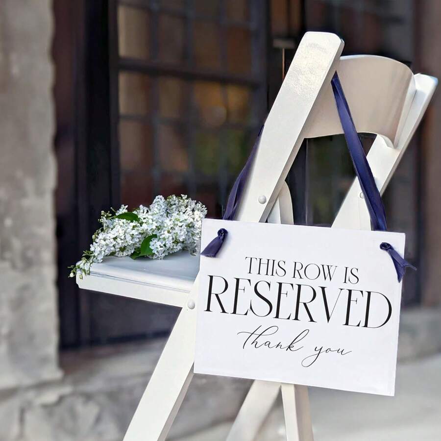 Reserved Row Banners For Wedding Ceremony Or Events - Blank Font On ...