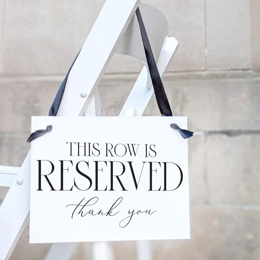 Reserved Row Banners For Wedding Ceremony Or Events - Blank Font On ...