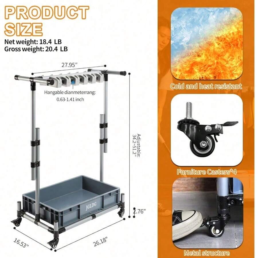 Freestanding Mobile Cleaning Tool Storage Rack, Mop And Broom Holder ...