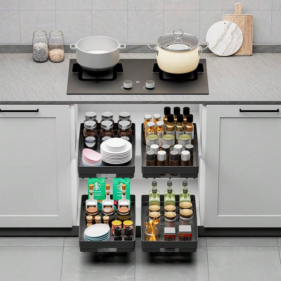 WORTHBUY 1PC Multi-Functional Cabinet Pull-Out Storage Rack , Large ...