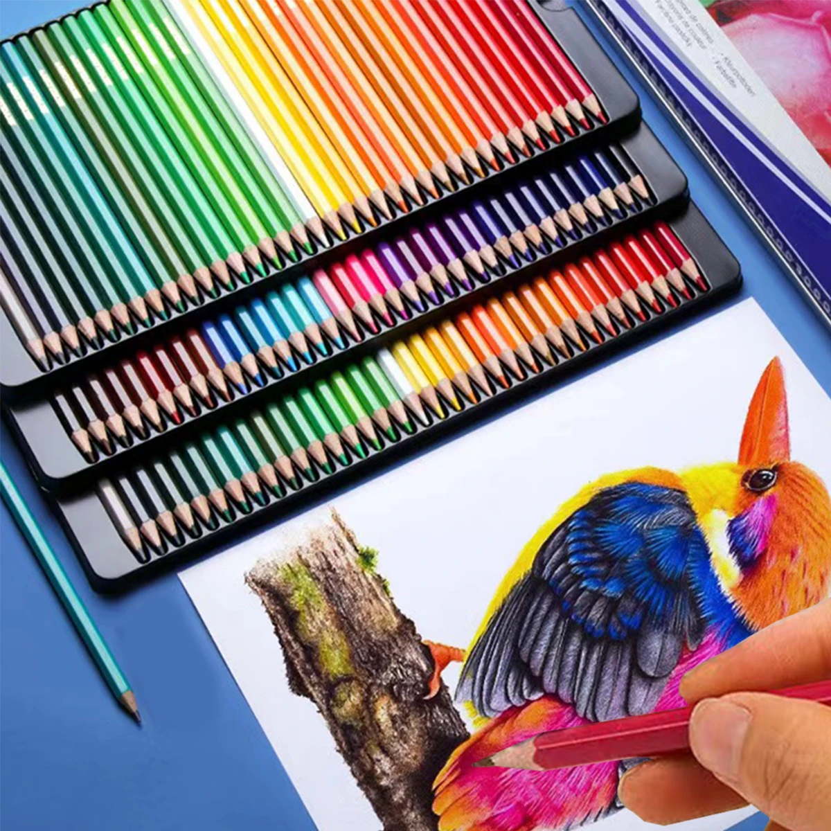 24 Color Pencils Set For Adult Coloring Books, Soft Core Colored ...