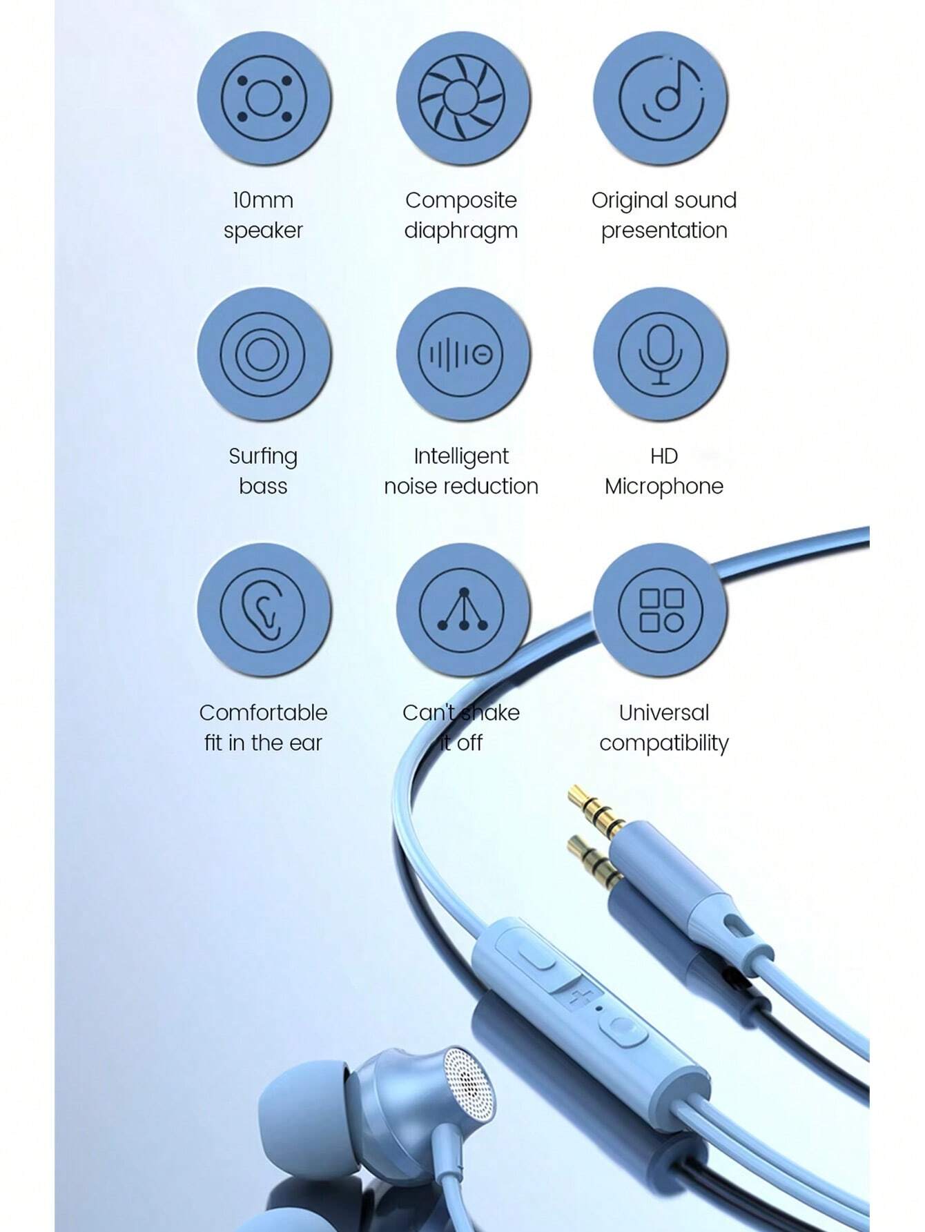Universal High Quality Metal Headphones In-Ear Wired Type-C Flat Port ...