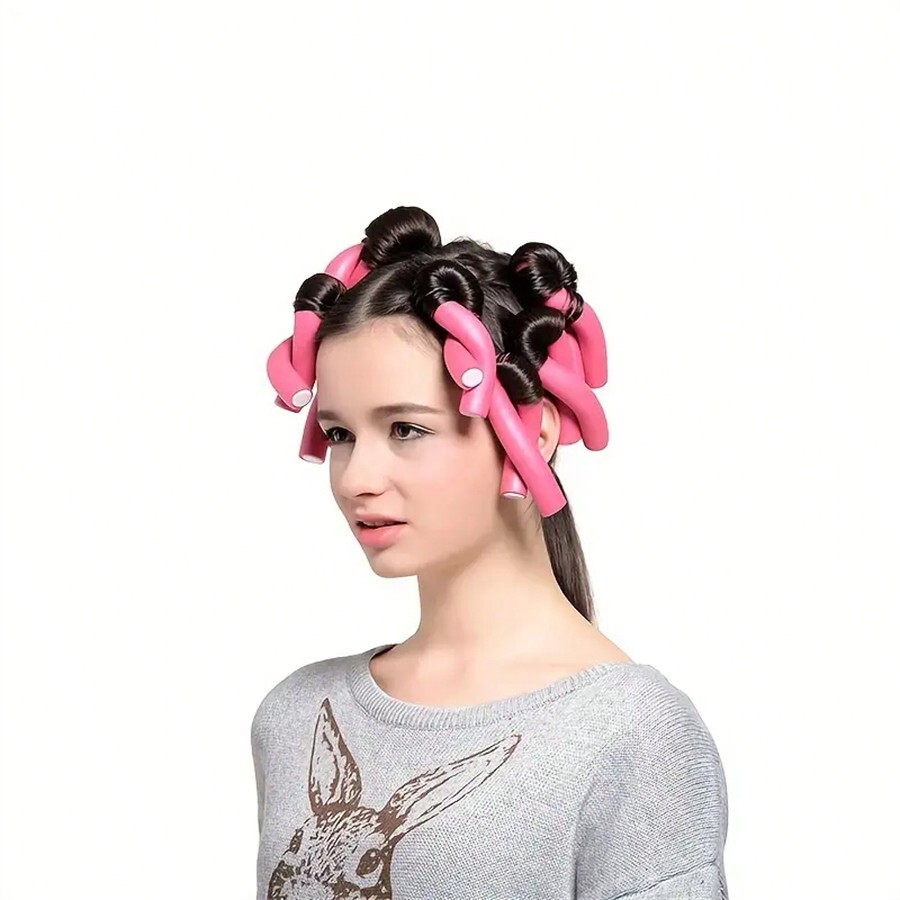 Hair Curling Stick Set, Flexible Foam Sponge Curler, Heatless Curler ...