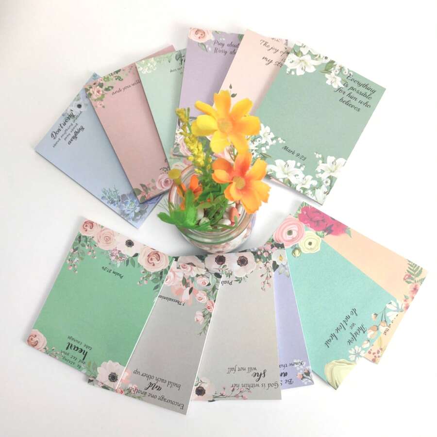 multibey 12pcs/Set Colorful Flower Sticky Notes, Removable & Reusable ...