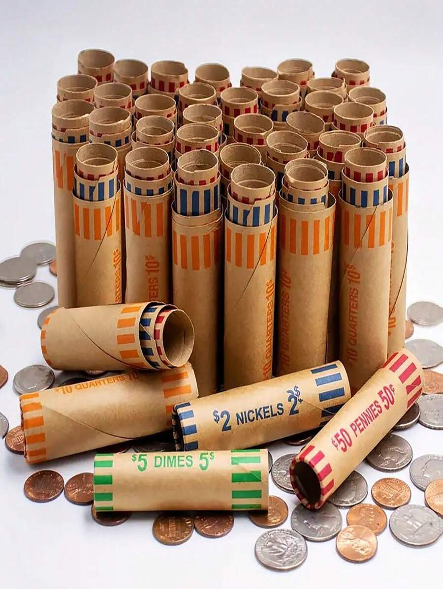 48/20pcs Assorted ABA Color Preformed Coin Wrappers Rolls: Coin ...