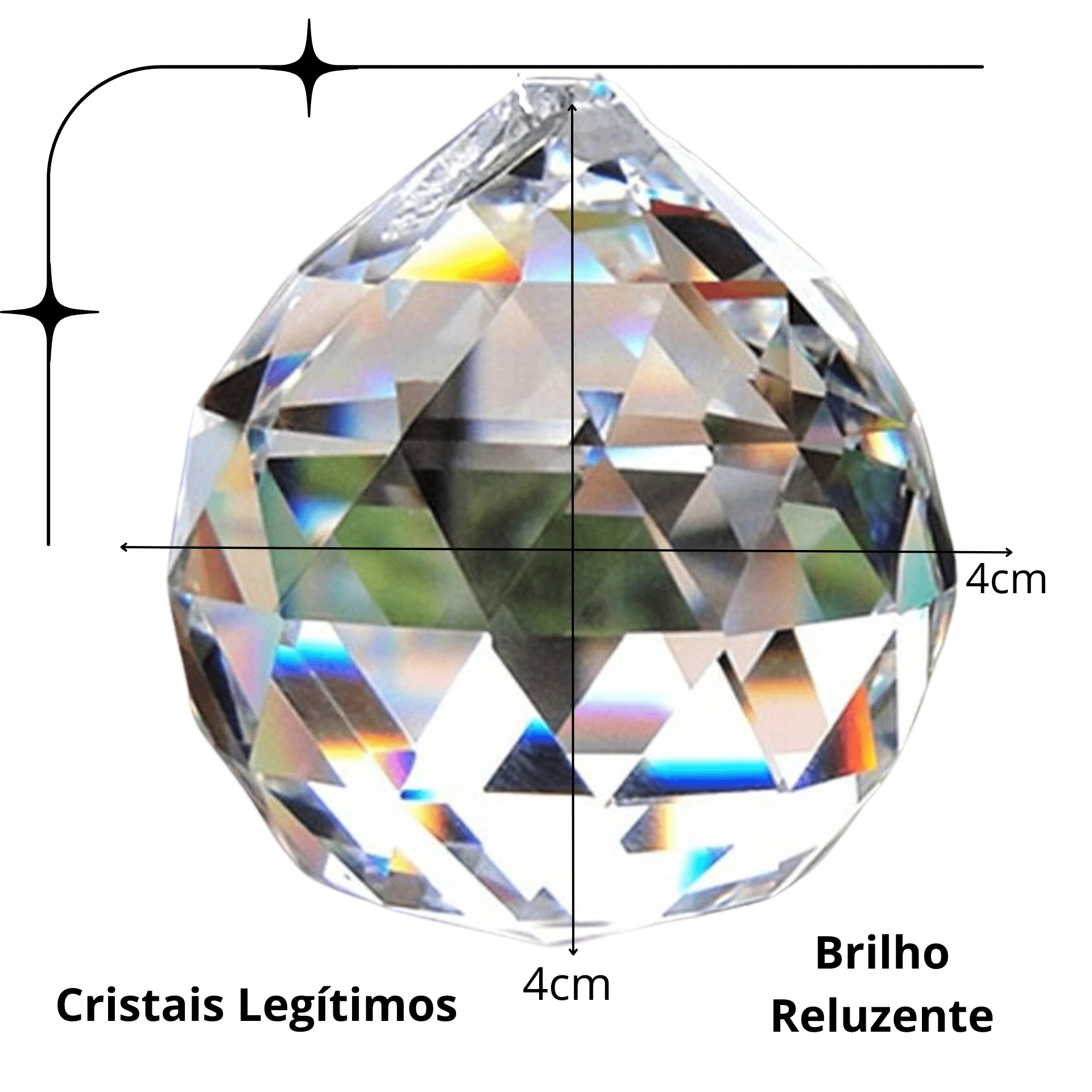 Kit Feng Shui 2 Bolas Esferas Multifacetada Cristal K9 40mm | SHEIN Brasil