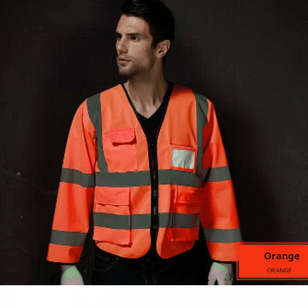 Long Sleeved Reflective Vest Construction Vest Safety Fluorescent ...