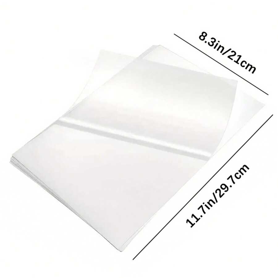 A4 50 Sheets Clear Vinyl Cold Laminating Sheets 8.3x11.7 Inches Self ...